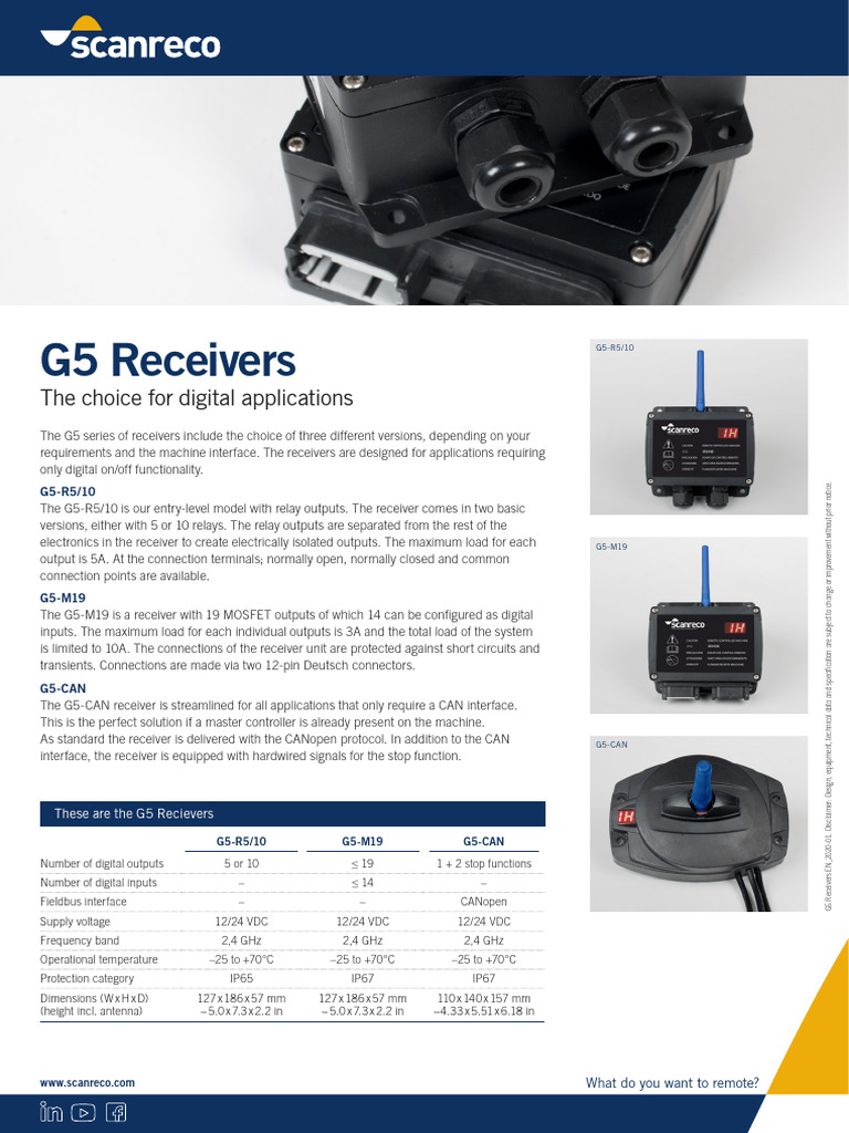 G5 Receivers en 2020 01 | PDF | Relay | Switch