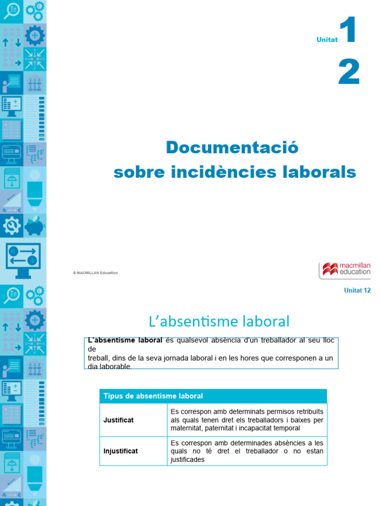 TEMA 12. Documentació Sobre Incidències Laborals | PDF