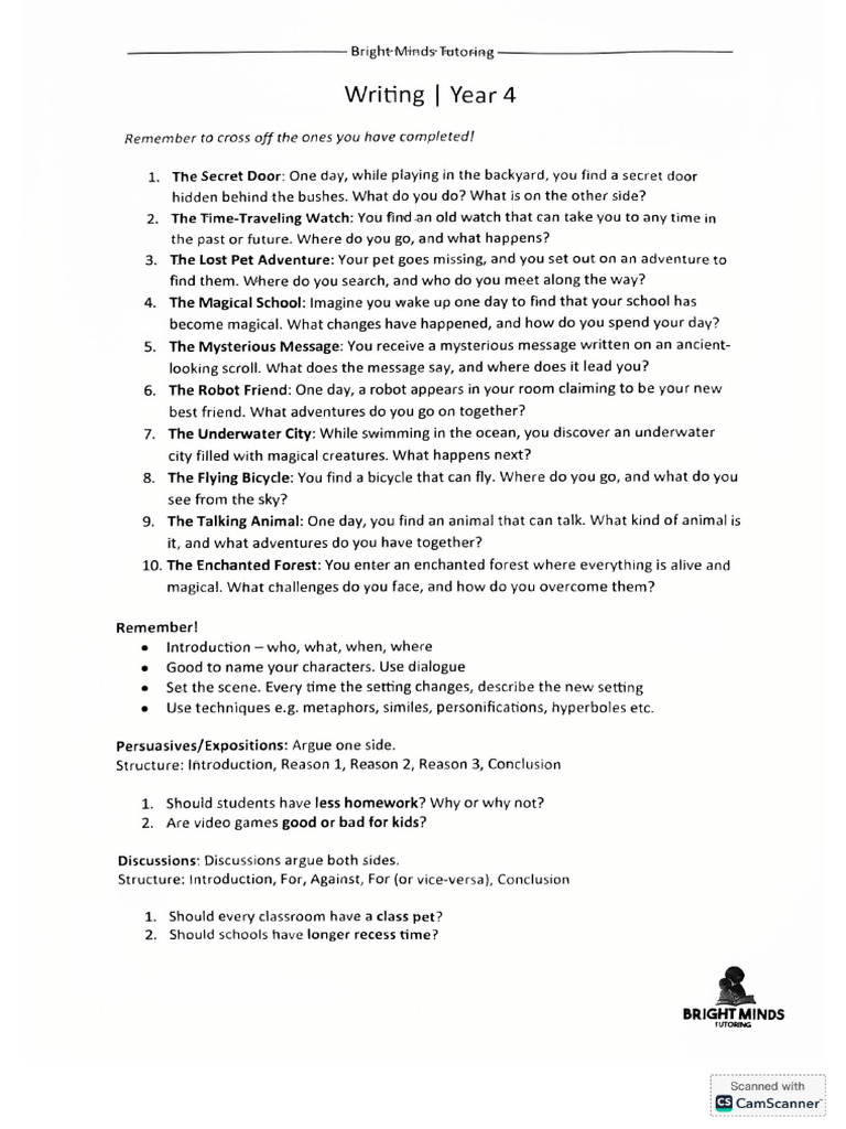 Year 4 Writing | PDF