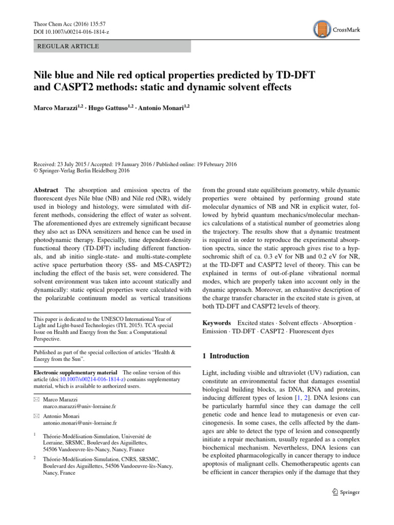 Nile Blue and Nile Red Optical Properties | PDF | Fluorescence ...
