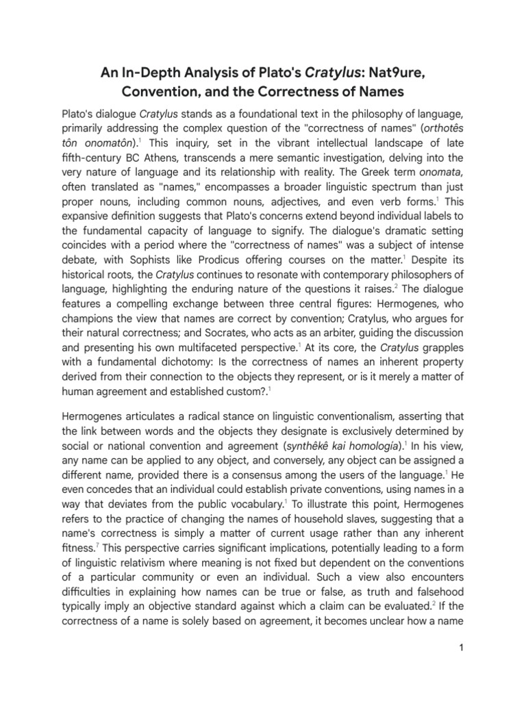 Cratylus - Names, Language, Reality | PDF | Plato | Socrates
