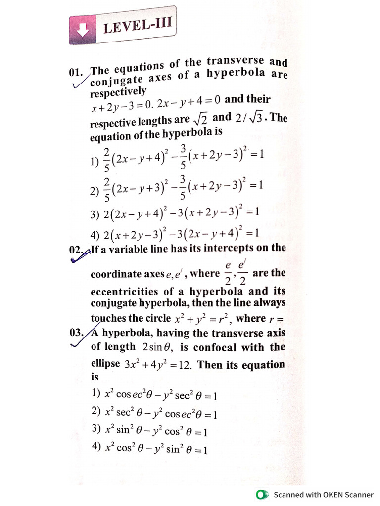 HYperbola.. Problems | PDF
