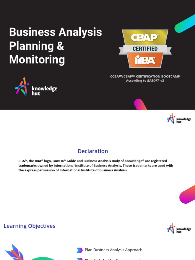 CBAP - M04 - Business Analysis Planning - Monitoring - ILT | PDF | Business Analysis | Risk