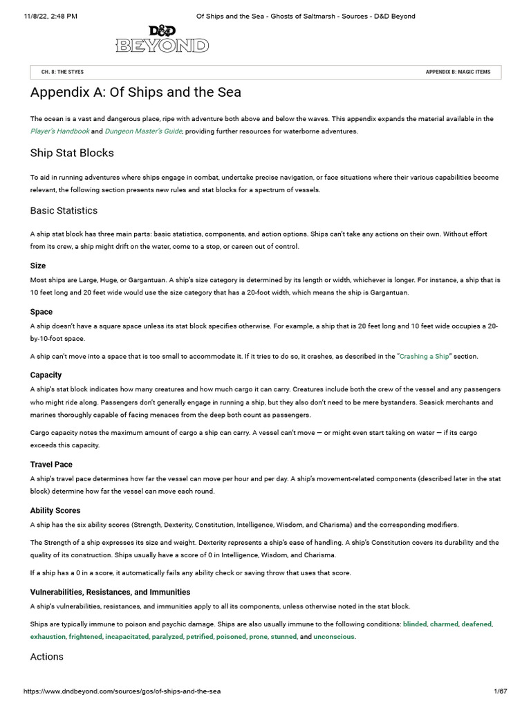 Ship Stat Blocks for D&D Adventures | PDF | Galley | Ships