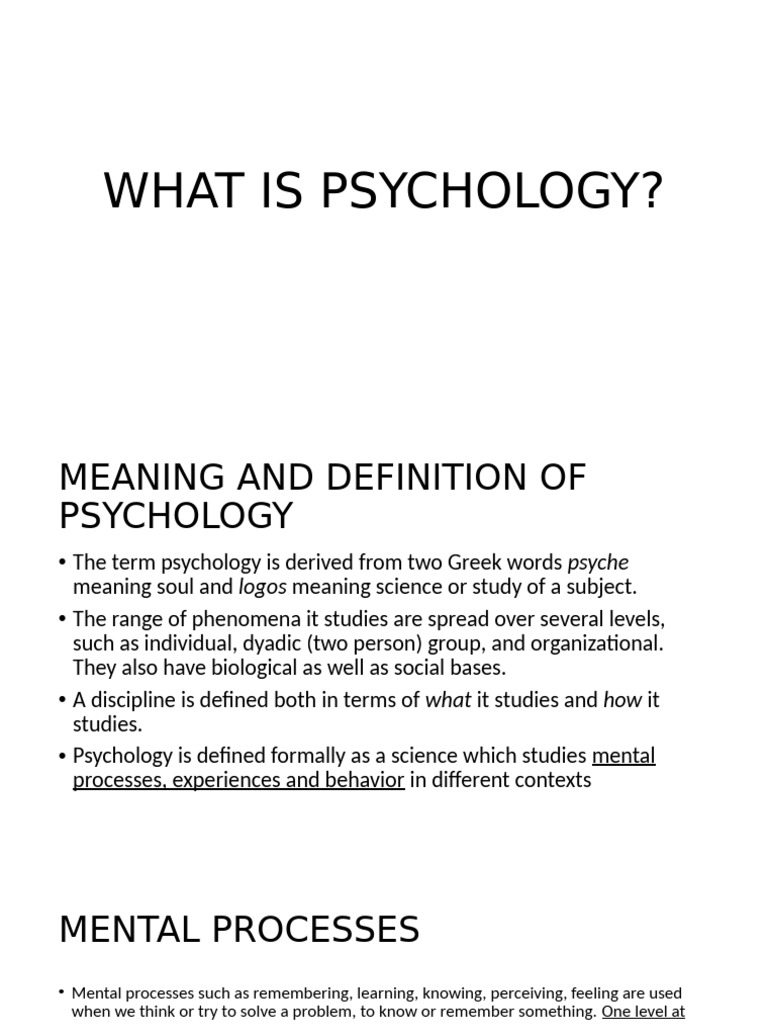 What is Psychology (1) | PDF | Psychology | Mind