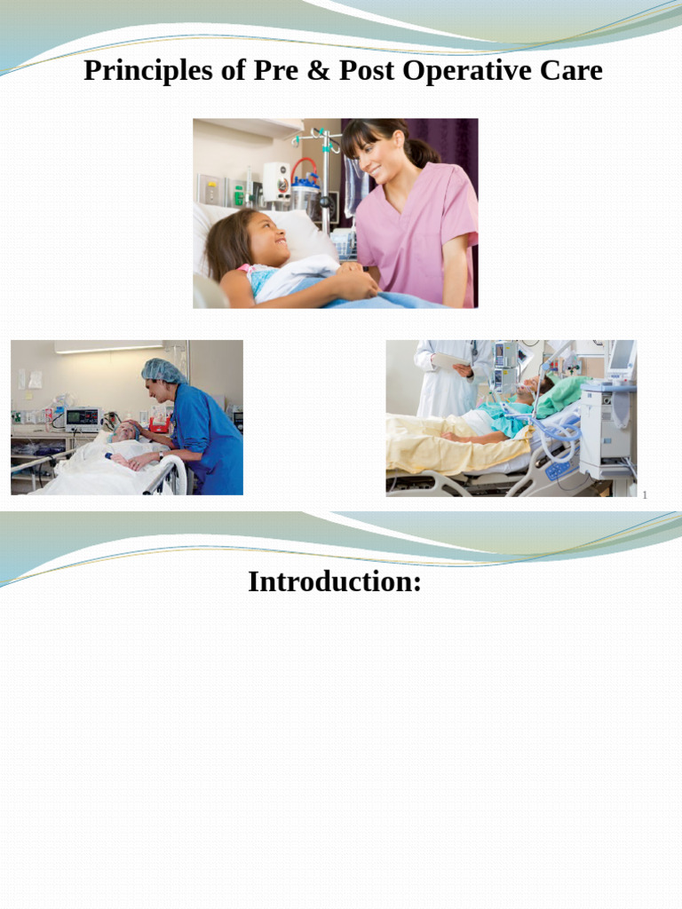 Pre & Post Operative Care Principles | PDF