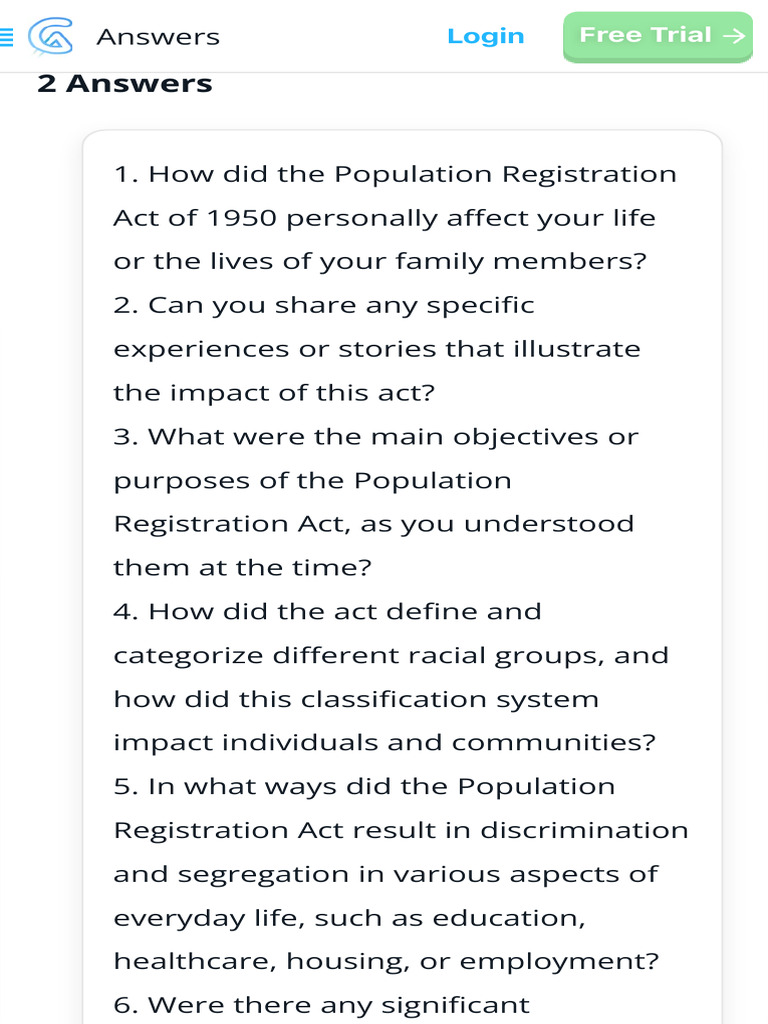 Answers To 10 Questions To Ask Someone Who Was Affected by Population ...