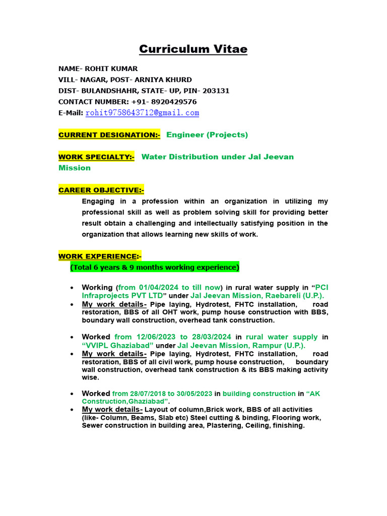 Rohit Kumar CV (30-04-2025) | PDF