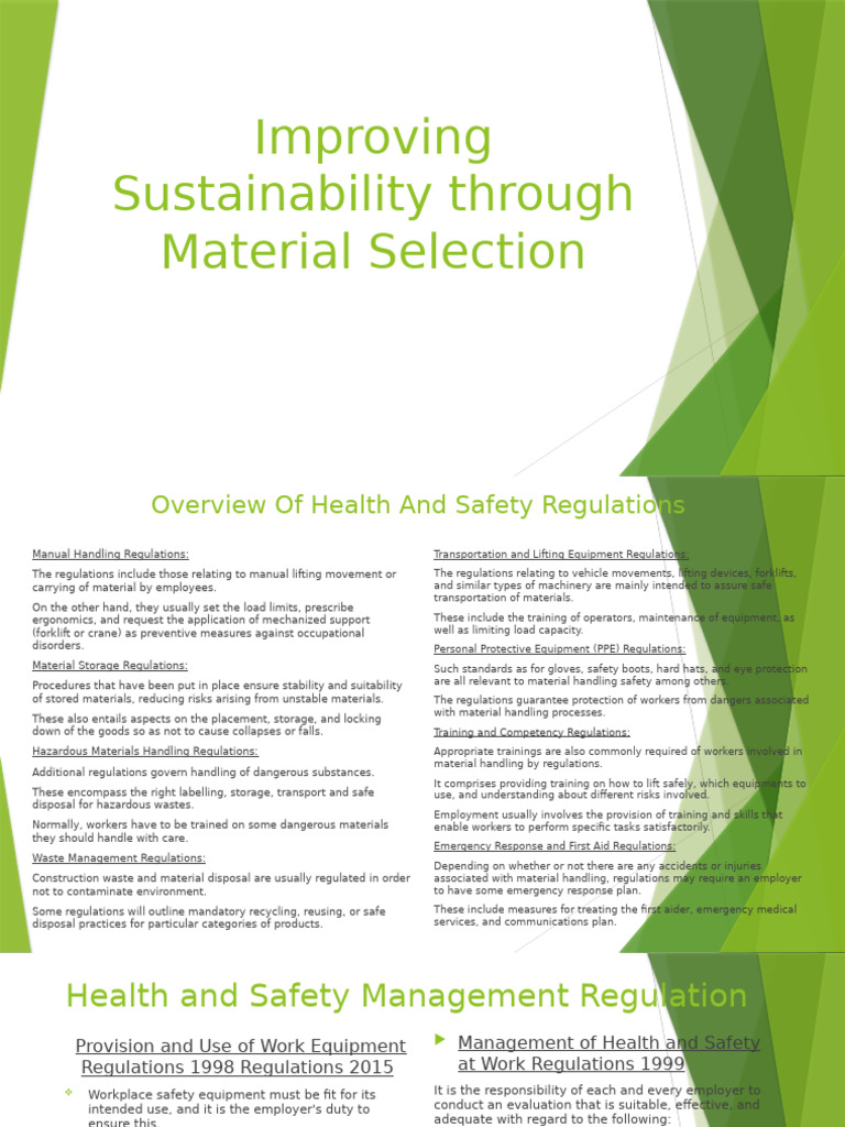 Improving Sustainability Through Material Selection | PDF | Life Cycle ...