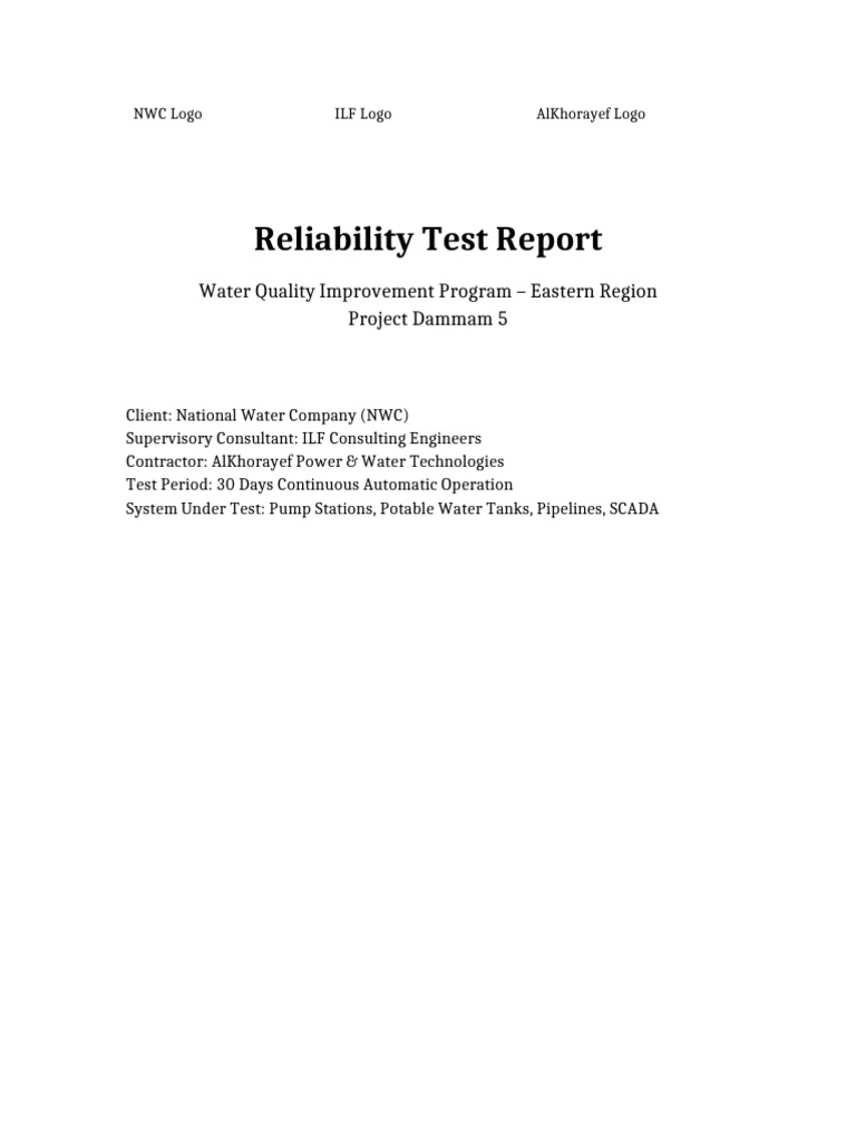 Reliability Test Report With Cover | PDF | Reliability Engineering | Scada