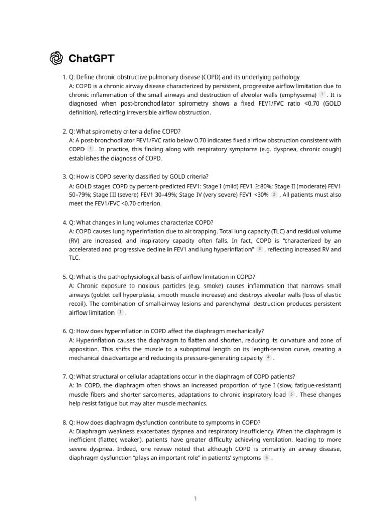 Viva Questions COPD Ultrasound | PDF | Chronic Obstructive Pulmonary ...