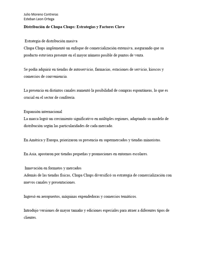 P2 Distribución de Chupa Chups | PDF | Al por menor | Marketing