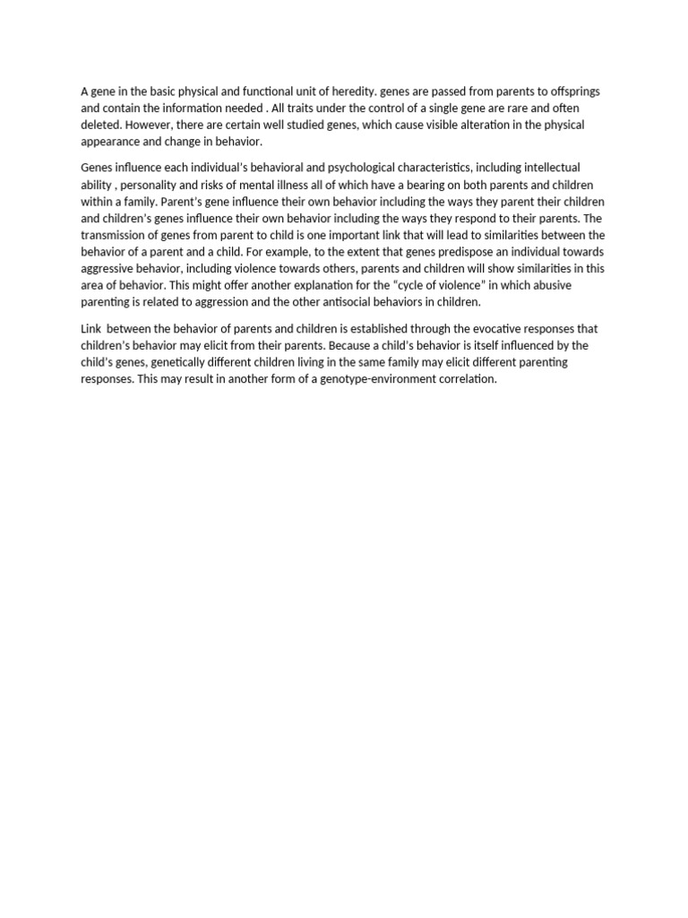 A Gene in The Basic Physical and Functional Unit of Heredity | PDF