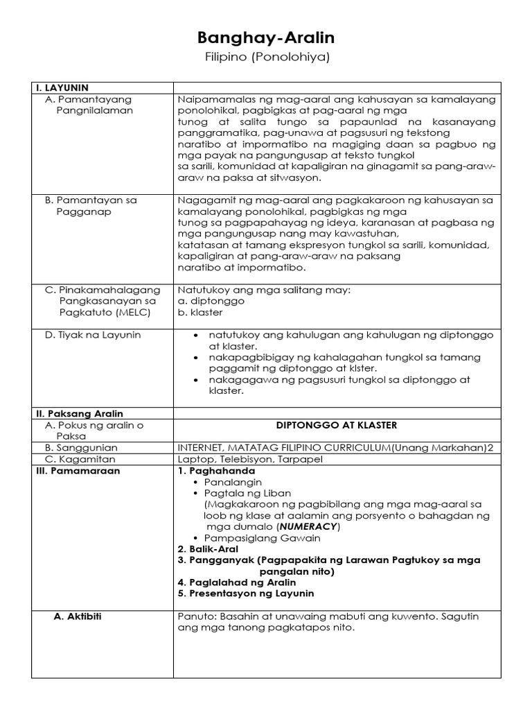 Banghay Aralin Maed | PDF