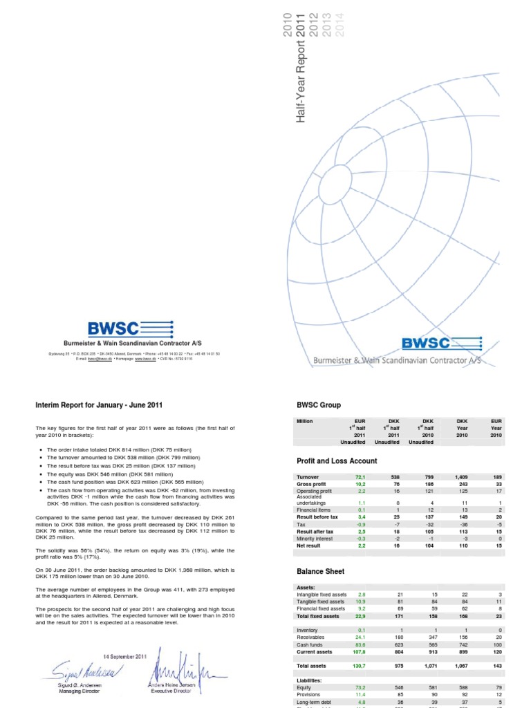 2011 Half Year Report | PDF | Revenue | Fixed Asset