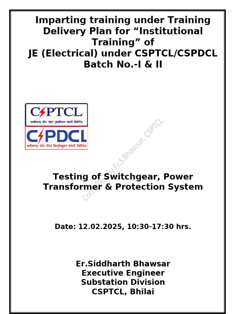 CTI 2025 Exam Preparation for JE (Electrical) | PDF | Transmission Line ...