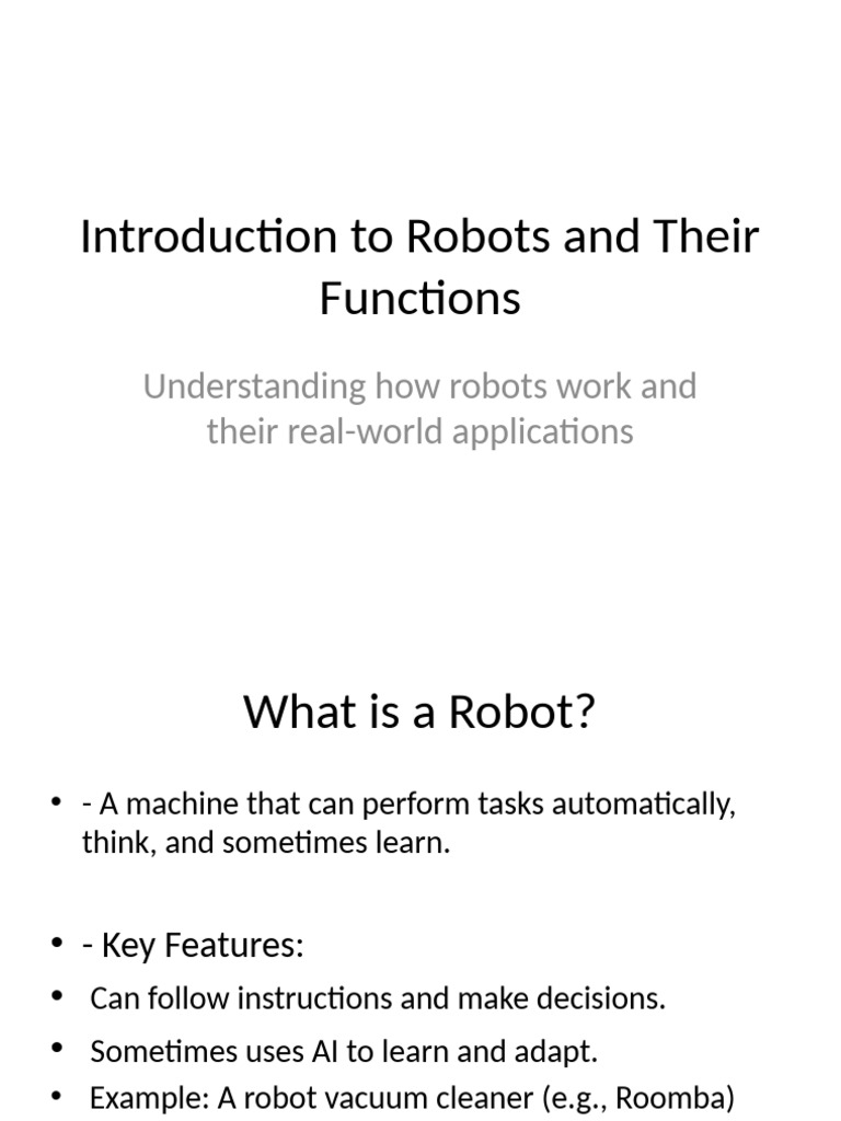 Introduction To Robots | PDF