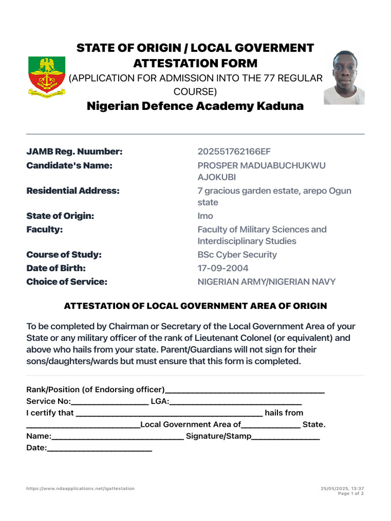 NDA 77 Regular Course Application 2 | PDF