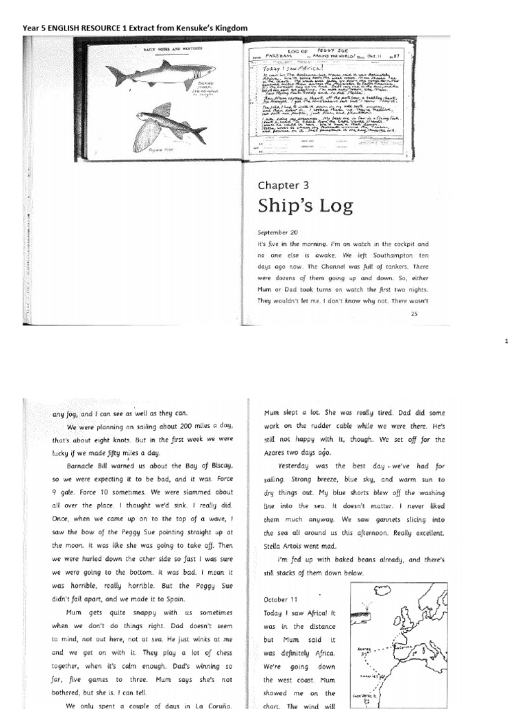 Year 5 English Resource 1 Extract From Kensukes Kingdom | PDF