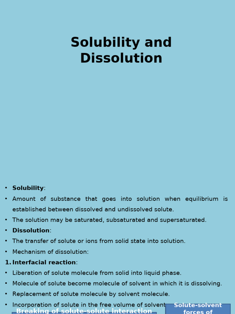 What Is Solubility and Dissolution | PDF | Solubility | Solvation
