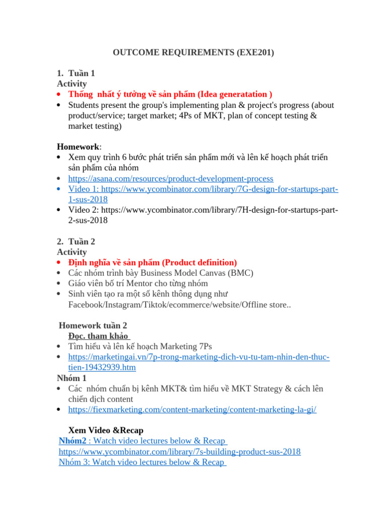 Outcome Guidelines (EXE201) | PDF