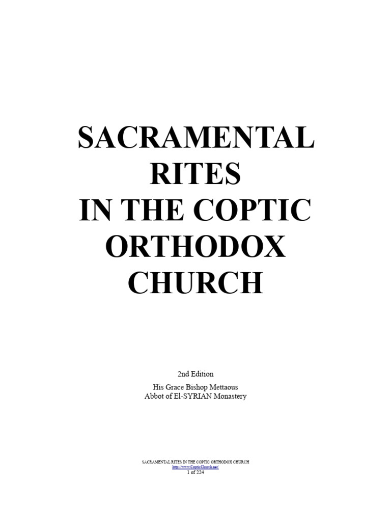 Coptic Orthodox Sacramental Rites Guide | PDF | Sacraments | Baptism