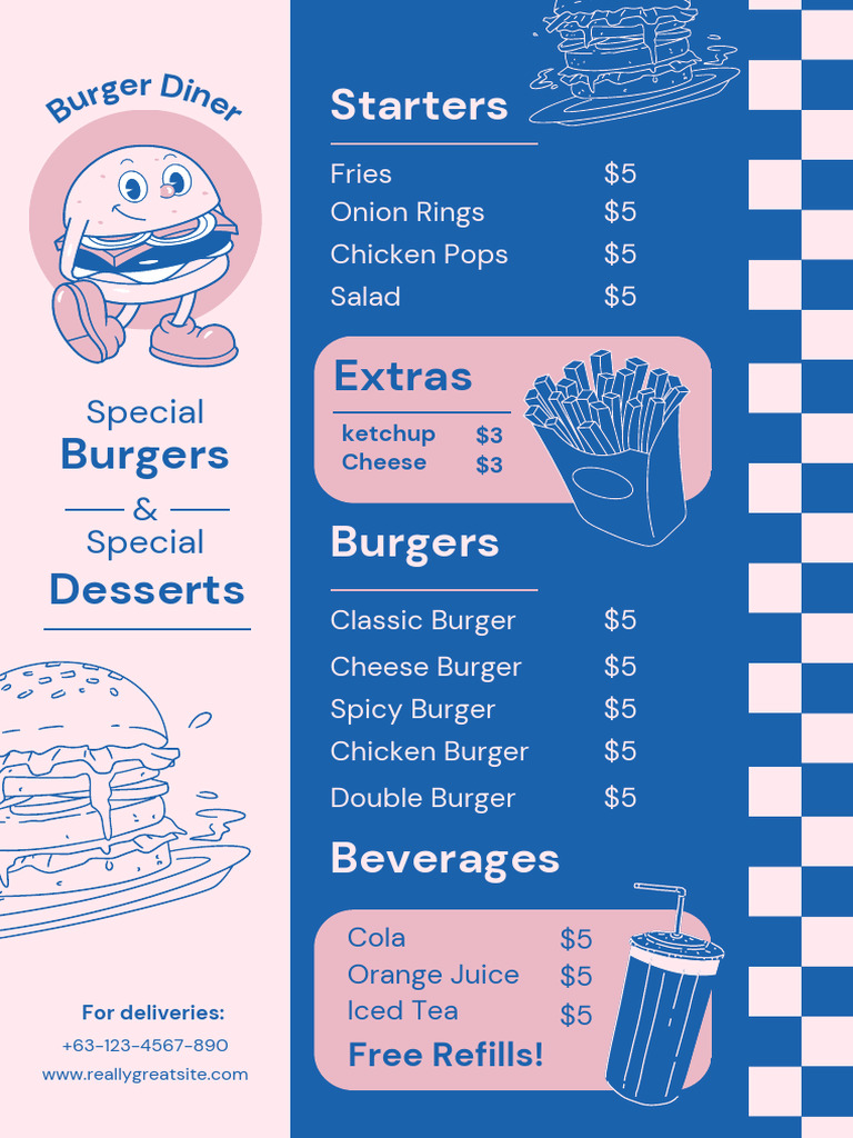 Vintage Diner Menu Board | PDF
