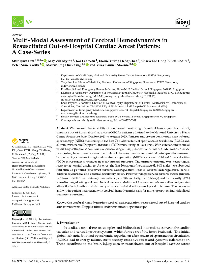 Multi-Modal Assessment of Cerebral Hemodynamics in | PDF | Cardiac ...