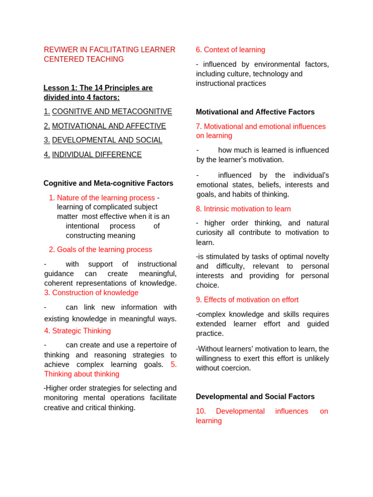 Reviewer in Midterm ED105 | PDF | Metacognition | Learning