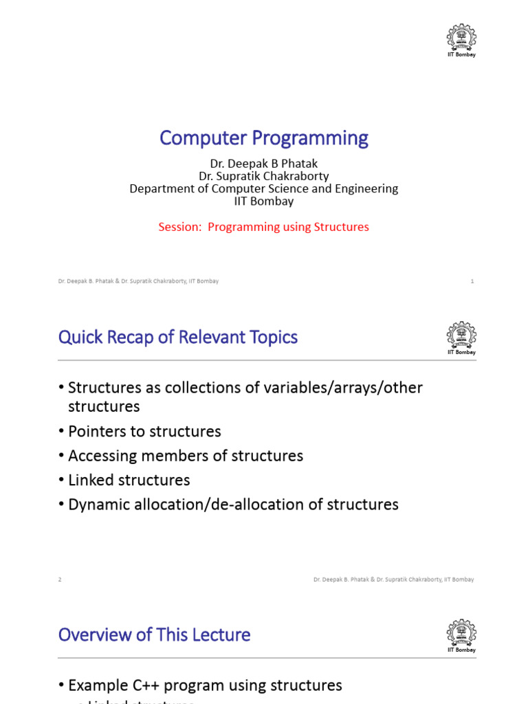 CS101x S439 Programming Using Structures IIT Bombay | PDF | Namespace | Queue (Abstract Data Type)