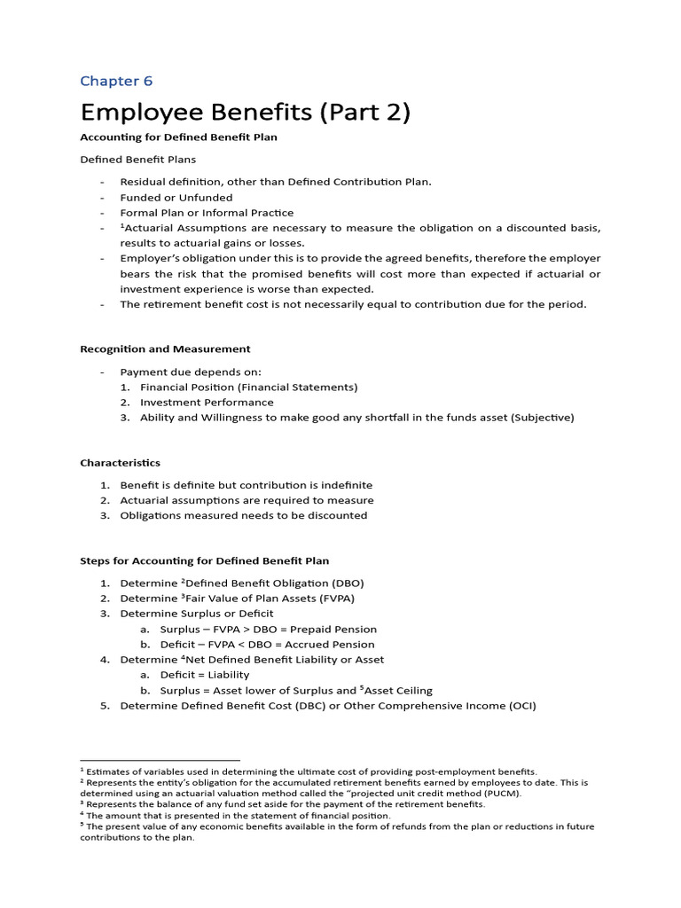 Chapter 6 Employee Benefits Part 2 | PDF | Defined Benefit Pension Plan ...