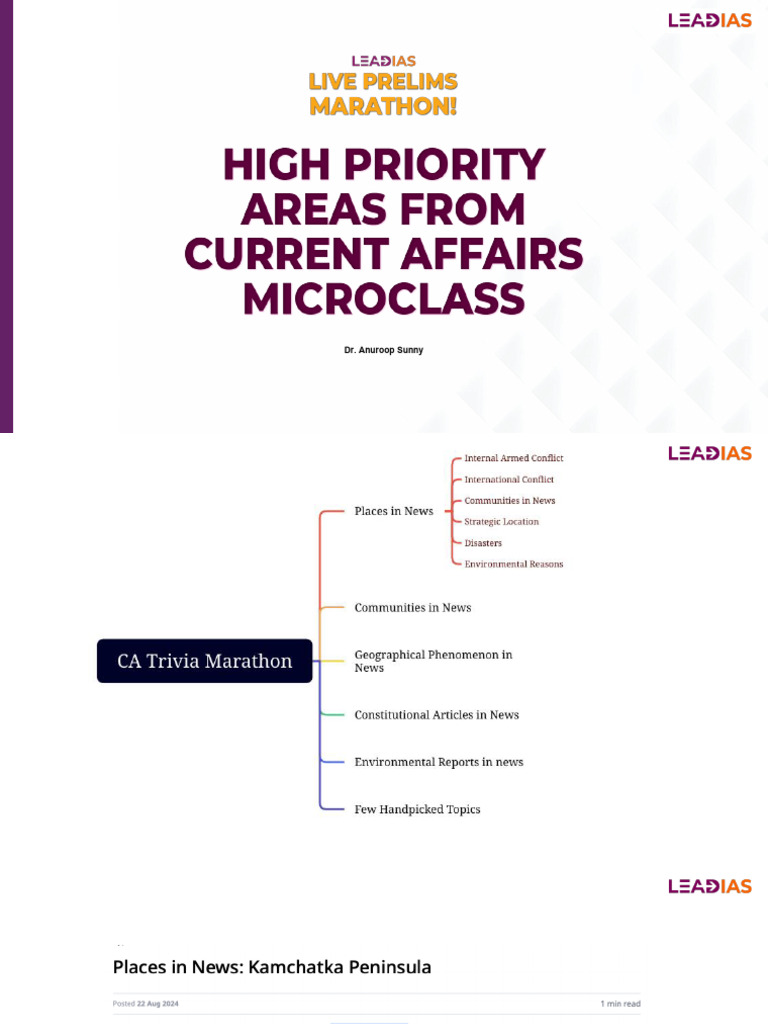 High Priority Areas From Current Affairs Microclass | PDF | Cloud | Glacier