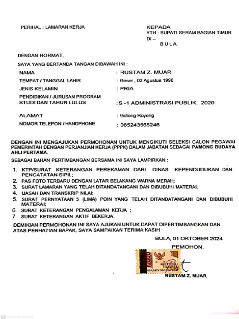 Lamar Kerja Fian | PDF