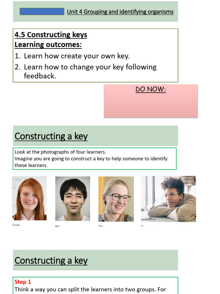 Y7 4.5 Constructing Keys | PDF
