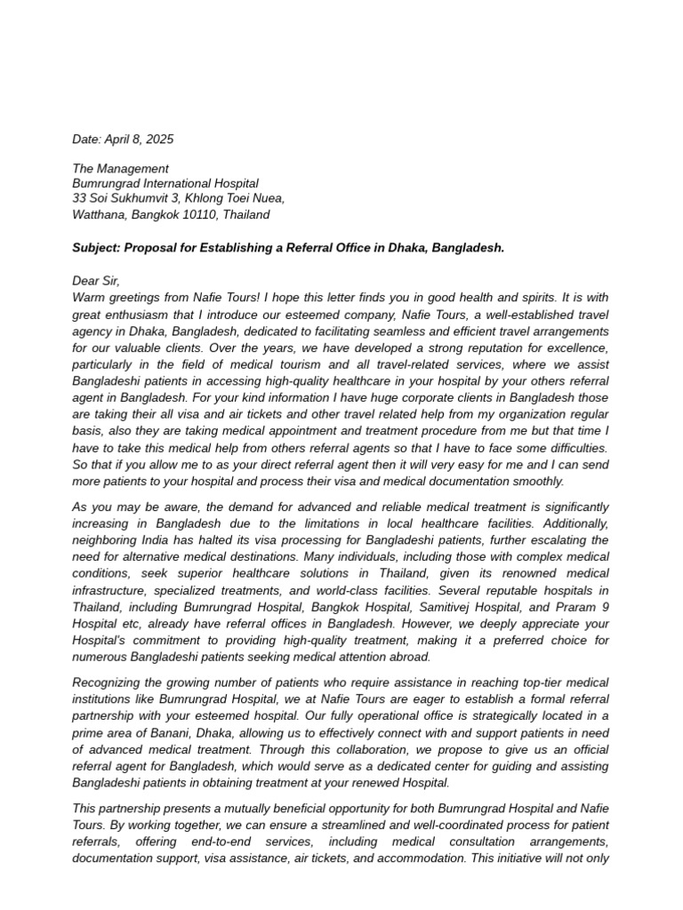 Hospital Proposal For Bumrungrad | PDF | Hospital | Health Care