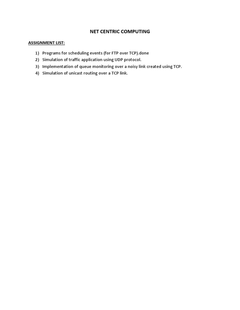 Net Centric Computing Assignments | PDF | Science & Mathematics
