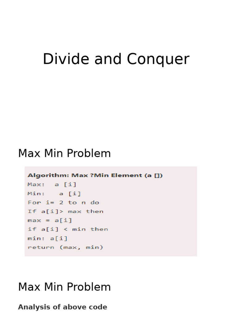 Divide and Conquer Problem 1 (1) (2) | PDF