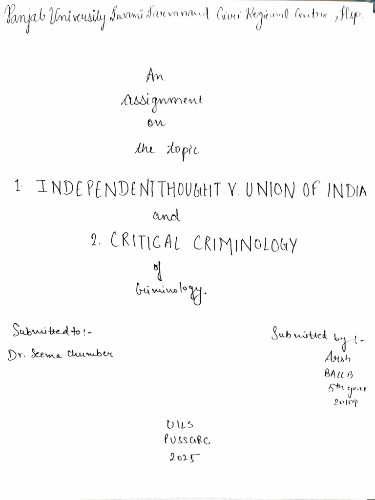 Criminology Assignment | PDF