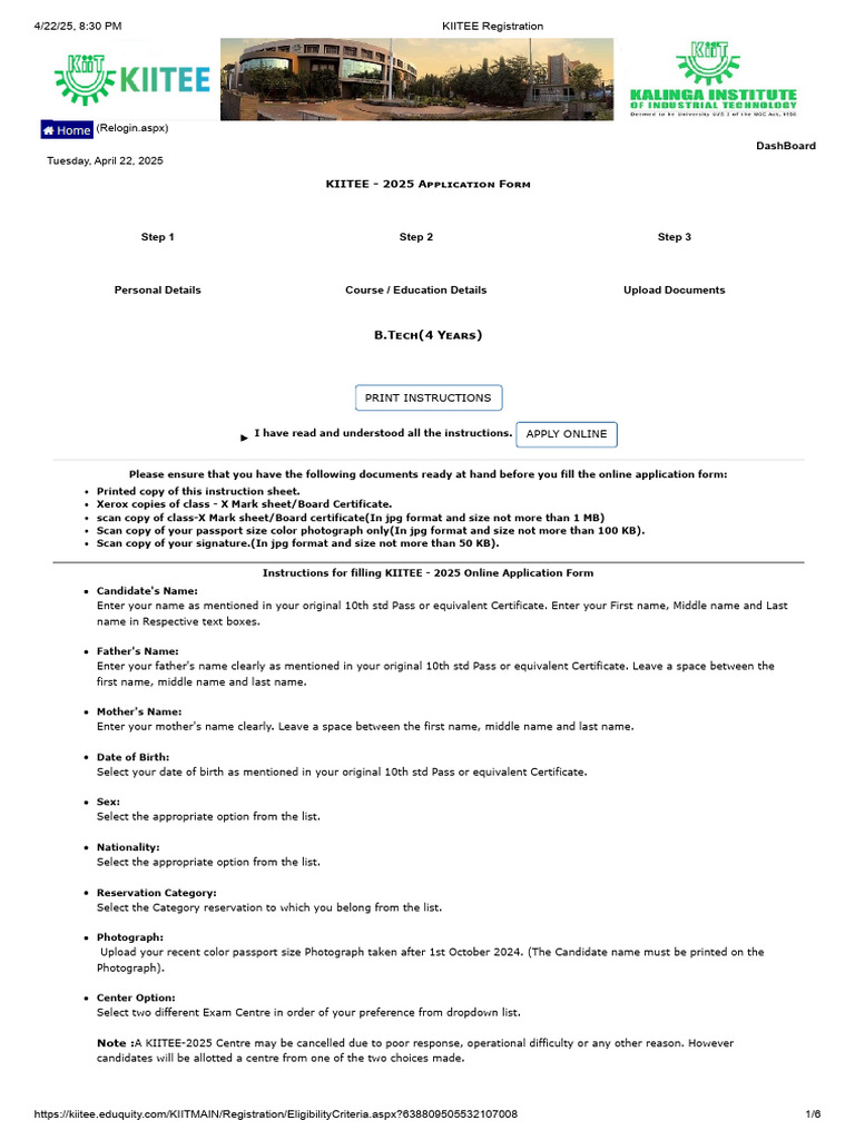 KIITEE Registration | PDF | Academic Degree | Master's Degree