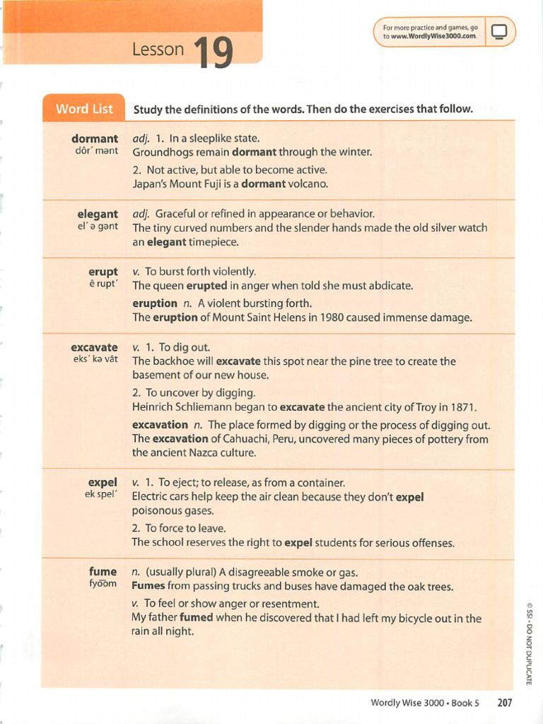 5th Grade Wordly Wise Lesson 19 | PDF