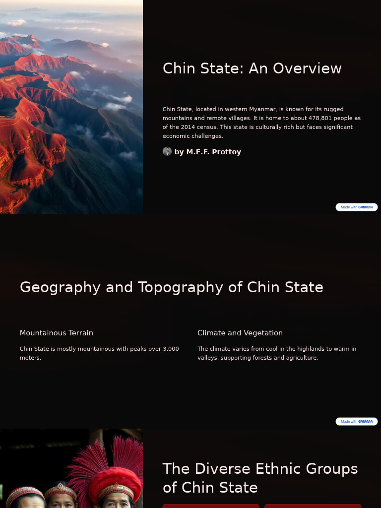 Overview of Chin State, Myanmar | PDF | Agriculture | Infrastructure