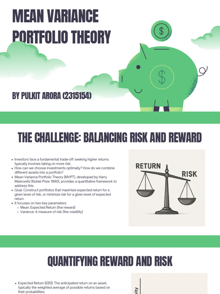 DSE PPT - Mean Variance Portfolio Theory | PDF | Modern Portfolio ...