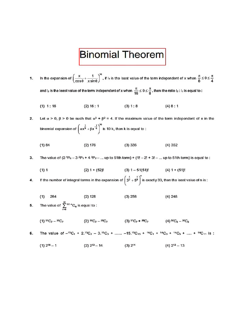 Binomial Theorem | PDF