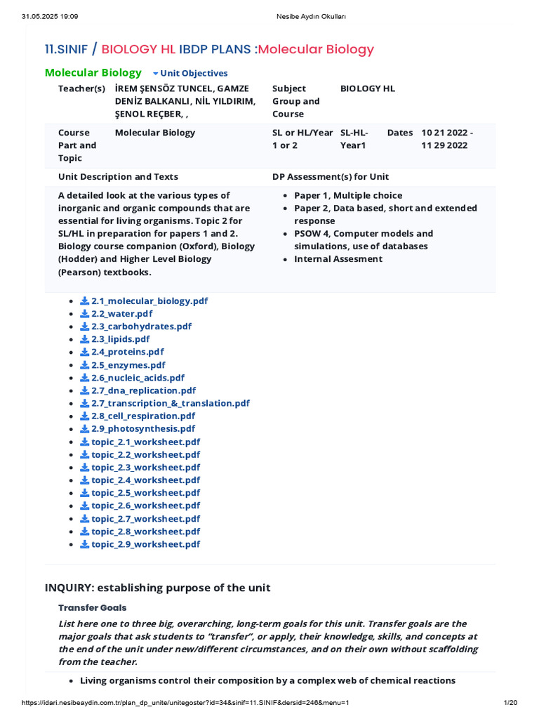 FY-06 Molecular Biology | PDF | Dna | Translation (Biology)