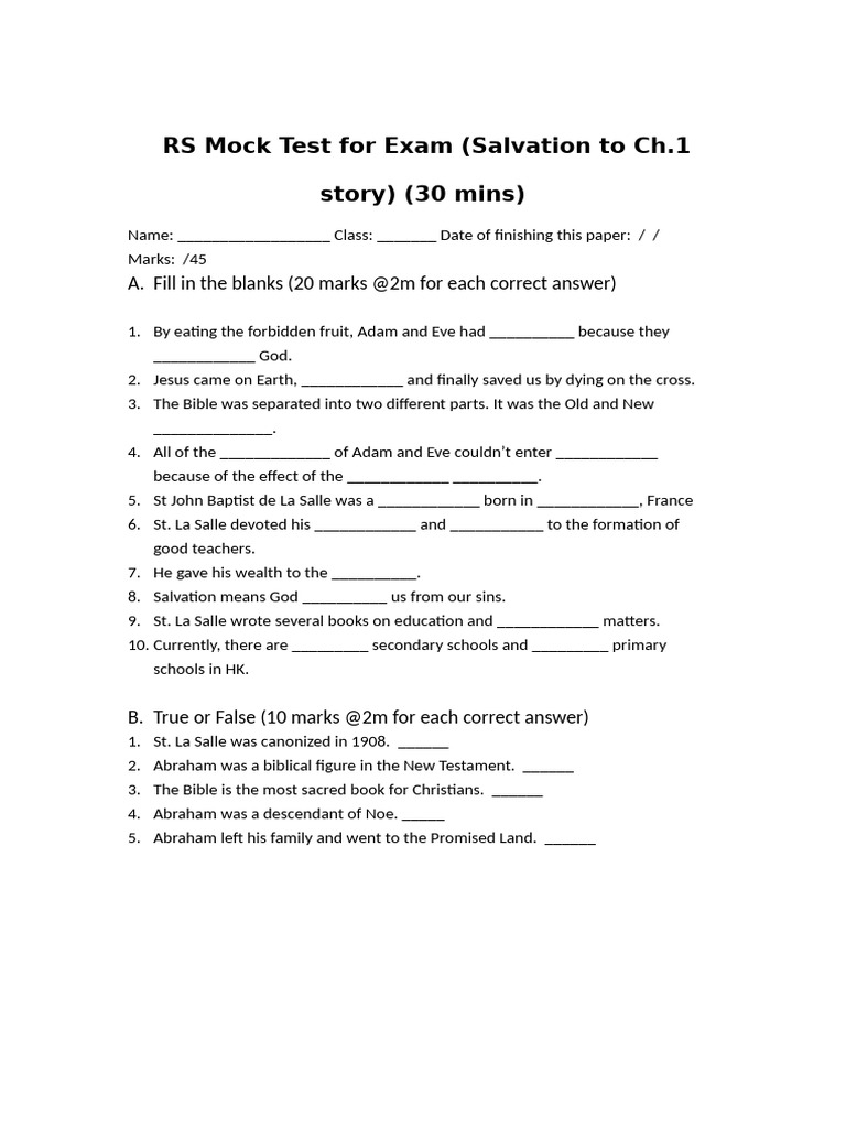 RS Mock Test For Exam | PDF