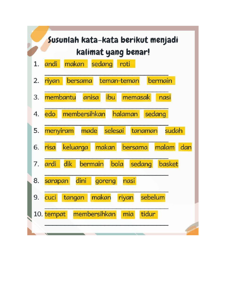 Tugas BINDO Kelas 1 C | PDF