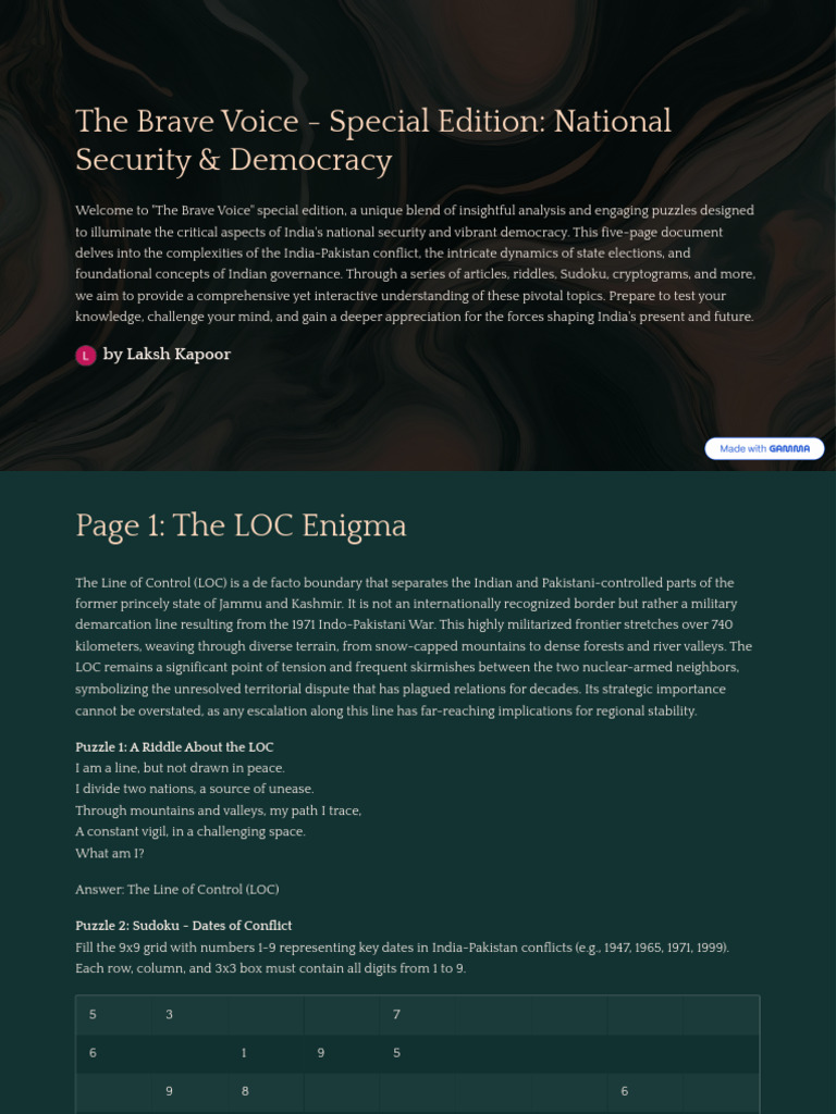 The Brave Voice Special Edition National Security and Democracy | PDF ...