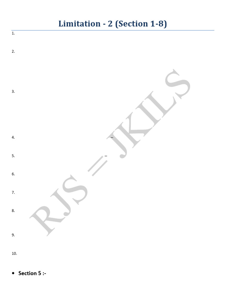 Limitation Test - 2 Section 1-8 | PDF