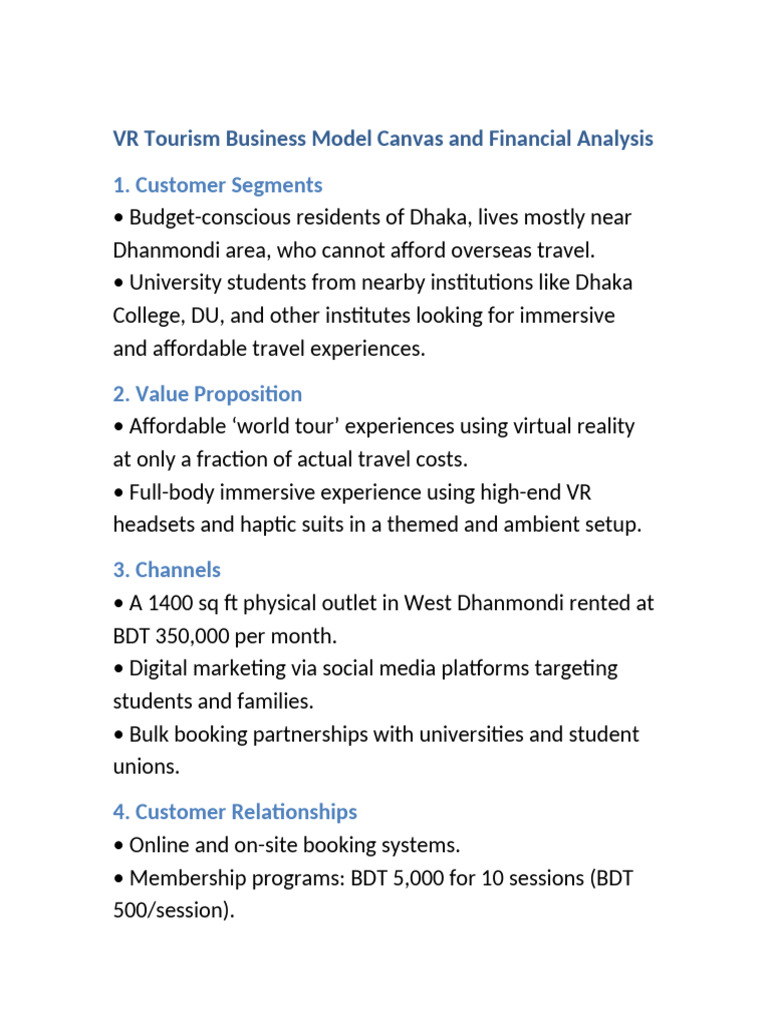VR Tourism Business Model Analysis Shately | PDF | Virtual Reality ...