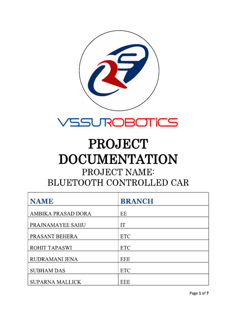 BT CONTROLLED CAR-Project Documentation | PDF